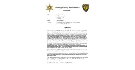 Drug Arrest (Cody Adamson) (01/24/2018) - Press Releases - Mississippi ...